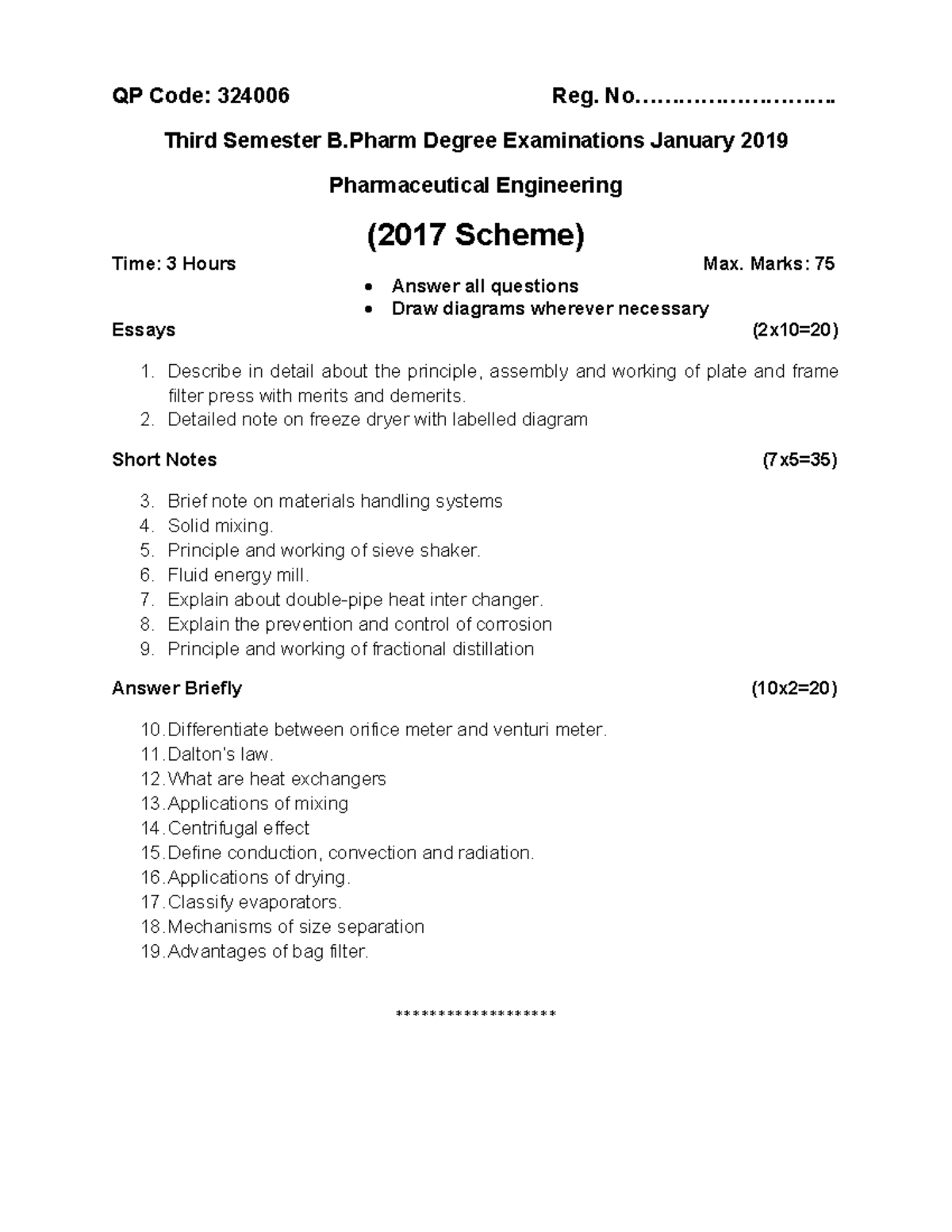 324006 - Qp of pharmacy - QP Code: 324006 Reg. NoÖÖÖÖÖÖÖÖÖ. Third ...