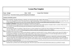 Floor Hockey Elementary edtpa lesson plan - Teachers: Bridget, Jack ...