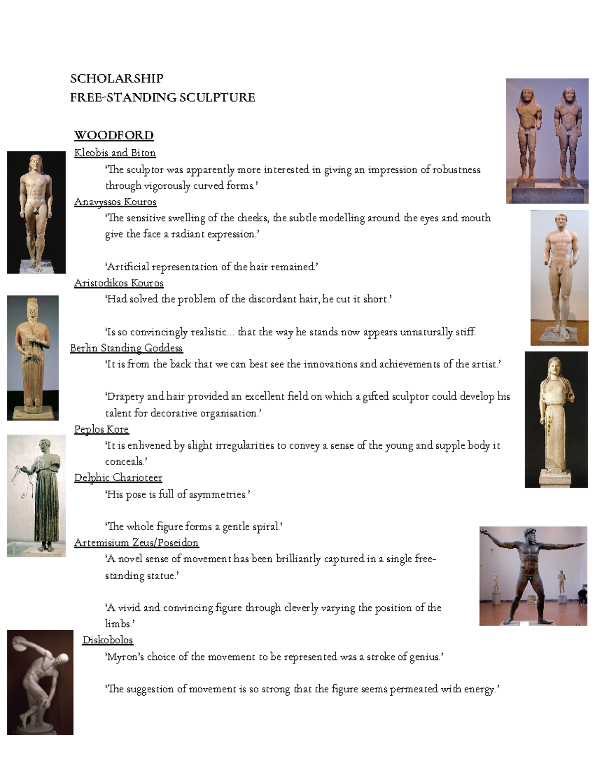 FREE Standing Statue Scholarship - SCHOLARSHIP FREE-STANDING SCULPTURE ...