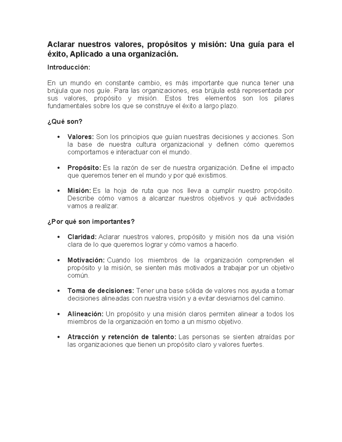 Trabajo Exposición Filosofia - Aclarar nuestros valores, propósitos y misión: Una guía para el ...