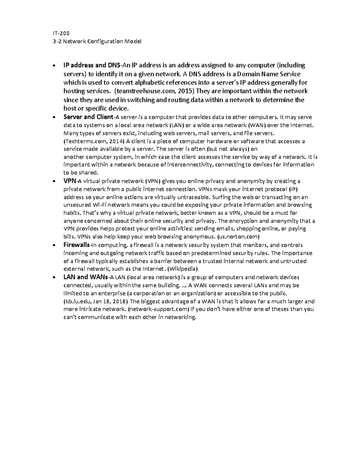 3-2 Network Configuration Model - IT- 3-2 Network Configuration Model ...