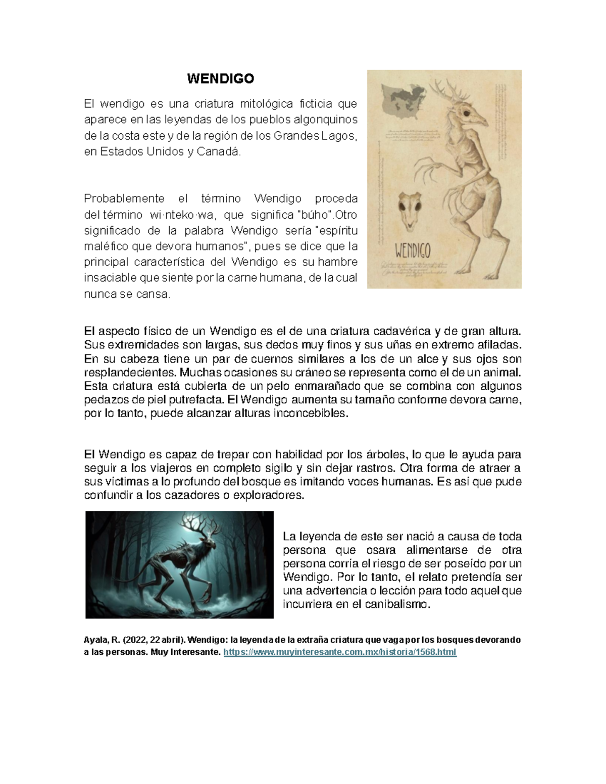 Wendigo - WENDIGO El wendigo es una criatura mitológica ficticia que ...