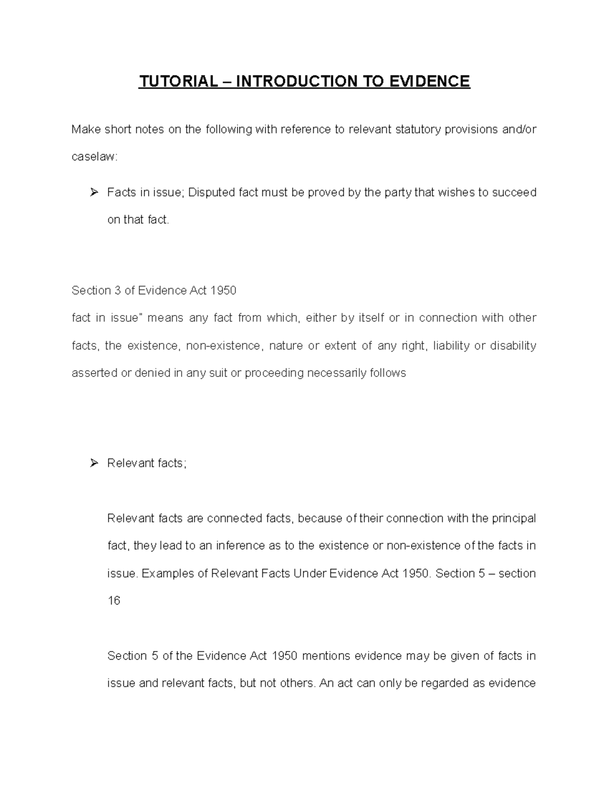Tutorial Introduction To Evidence Tutorial Introduction To Evidence Make Short Notes On