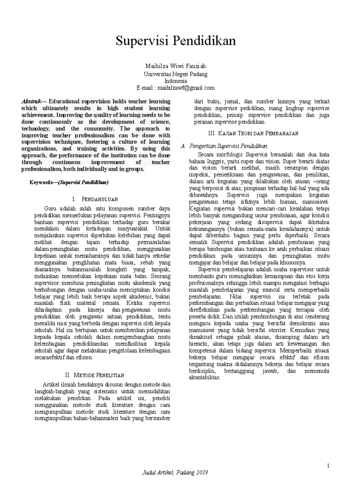 Supervisi Pendidikan - Supervisi Pendidikan Maihilza Wiwi Fauziah ...