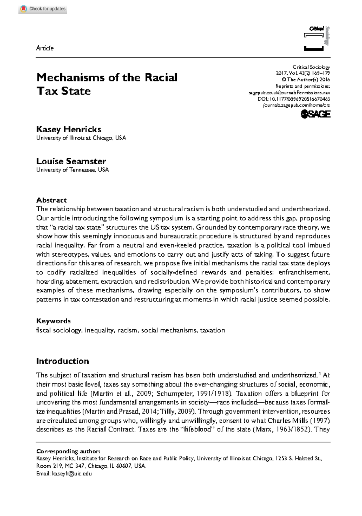 5. Henricks & Seamster Mechanisms of the Racial Tax State - doi/10.1177 ...