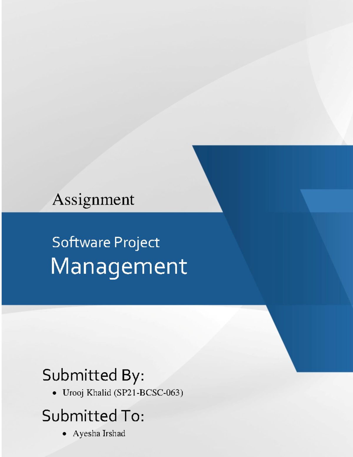 Assignment One WBS - Page 1 of 3 Assignment Software Project Management ...