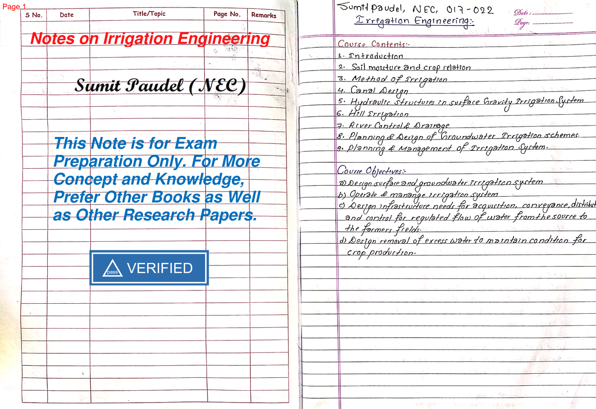 Notes of Irrigation Engineering prepared by Sumit Paudel (NEC) Final ...
