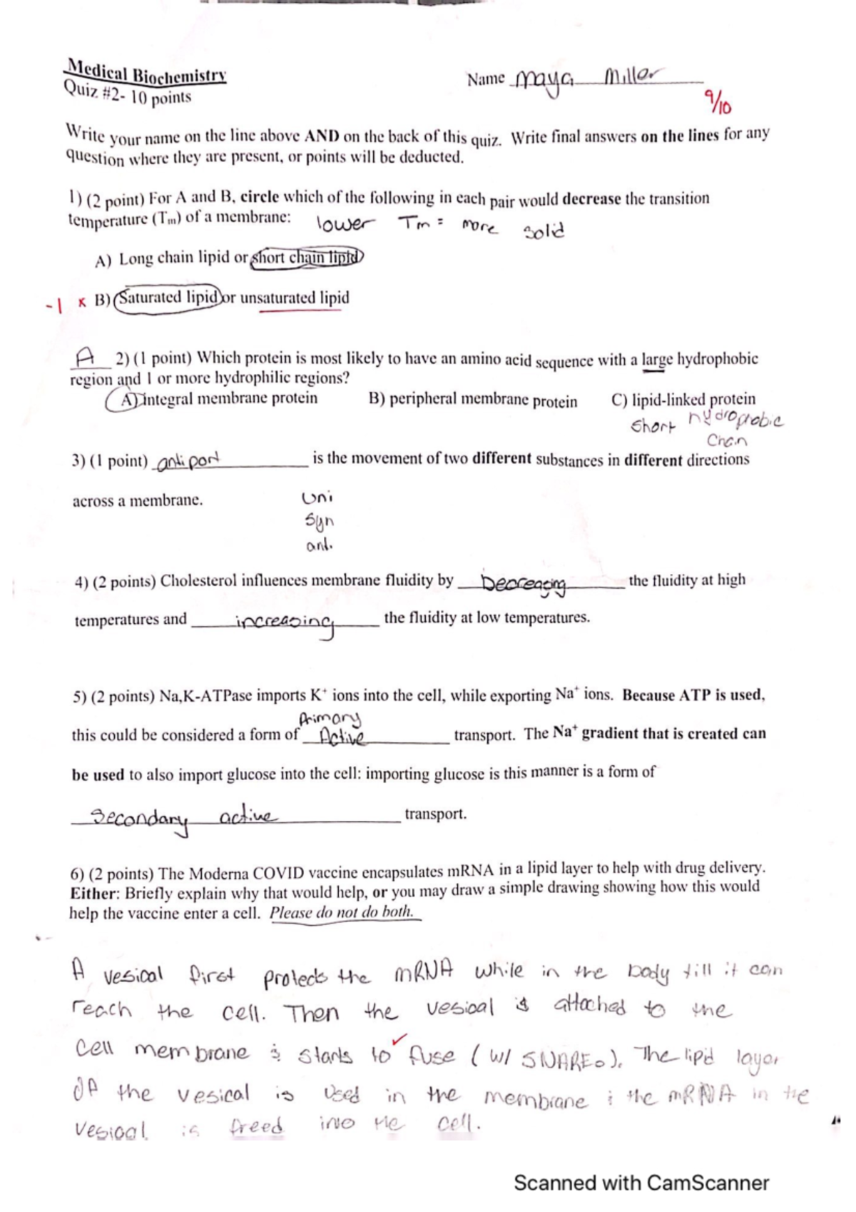 Quiz 2 - Quiz 2 in med. biochem going over chapters 11 and 12 ...