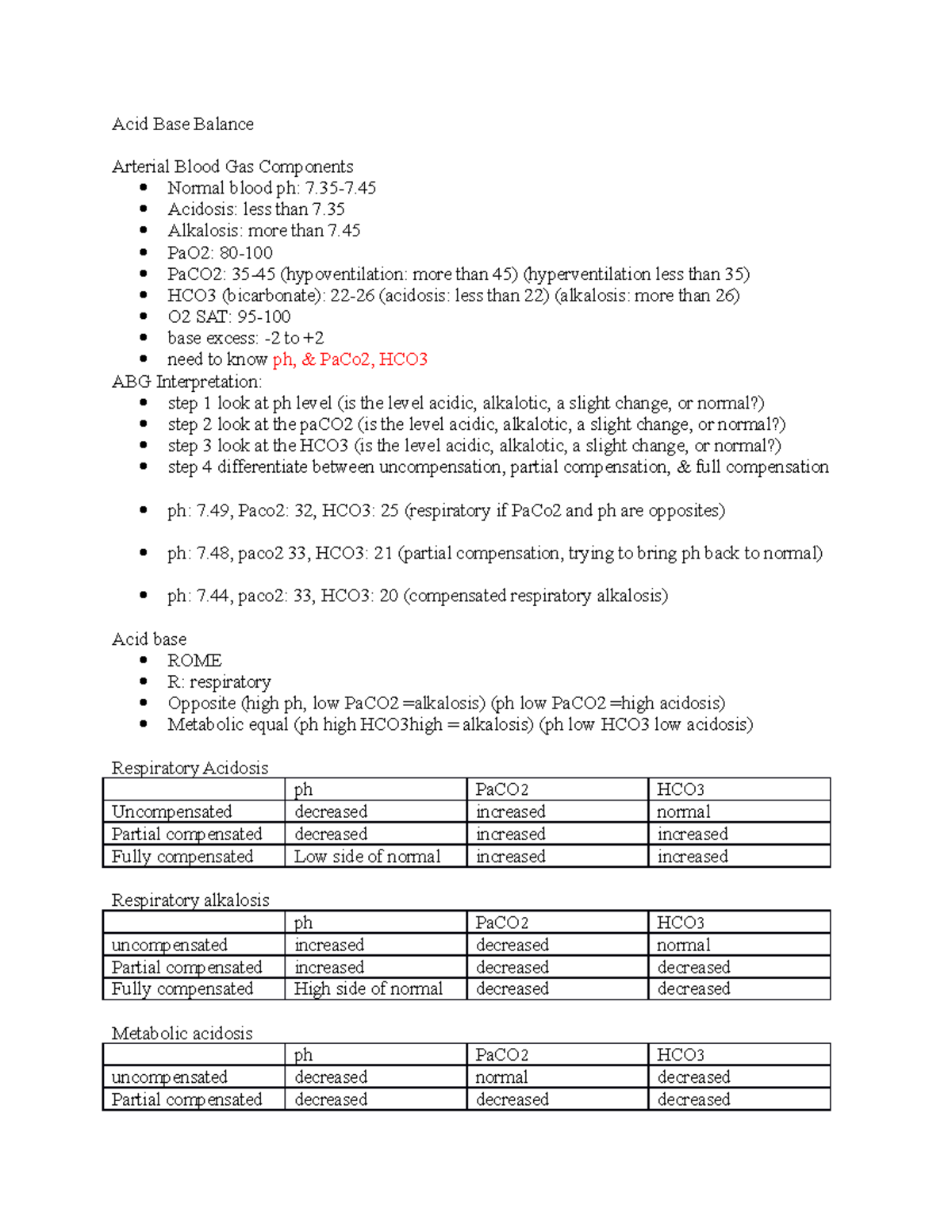 Acid Base Balance (elizabeth) - Acid Base Balance Arterial Blood Gas ...