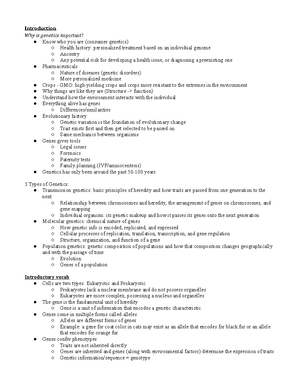 Genetics Final Exam Study Guide - GENETICS FINAL EXAM STUDY GUIDE ...