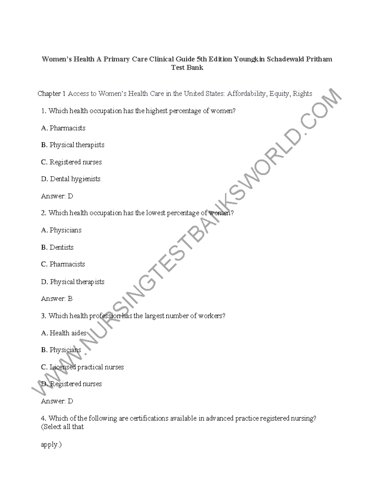 Women s Health A Primary Care Clinical Guide 5th Edition Youngkin ...