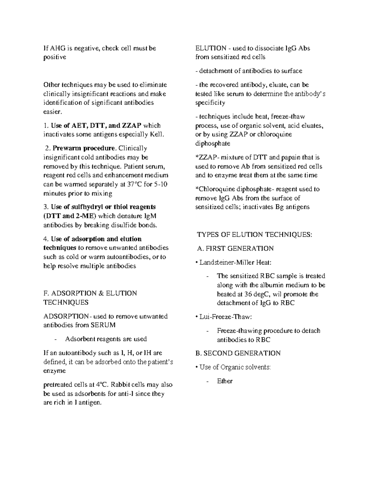 Hematology Handouts - 6 - If AHG is negative, check cell must be ...