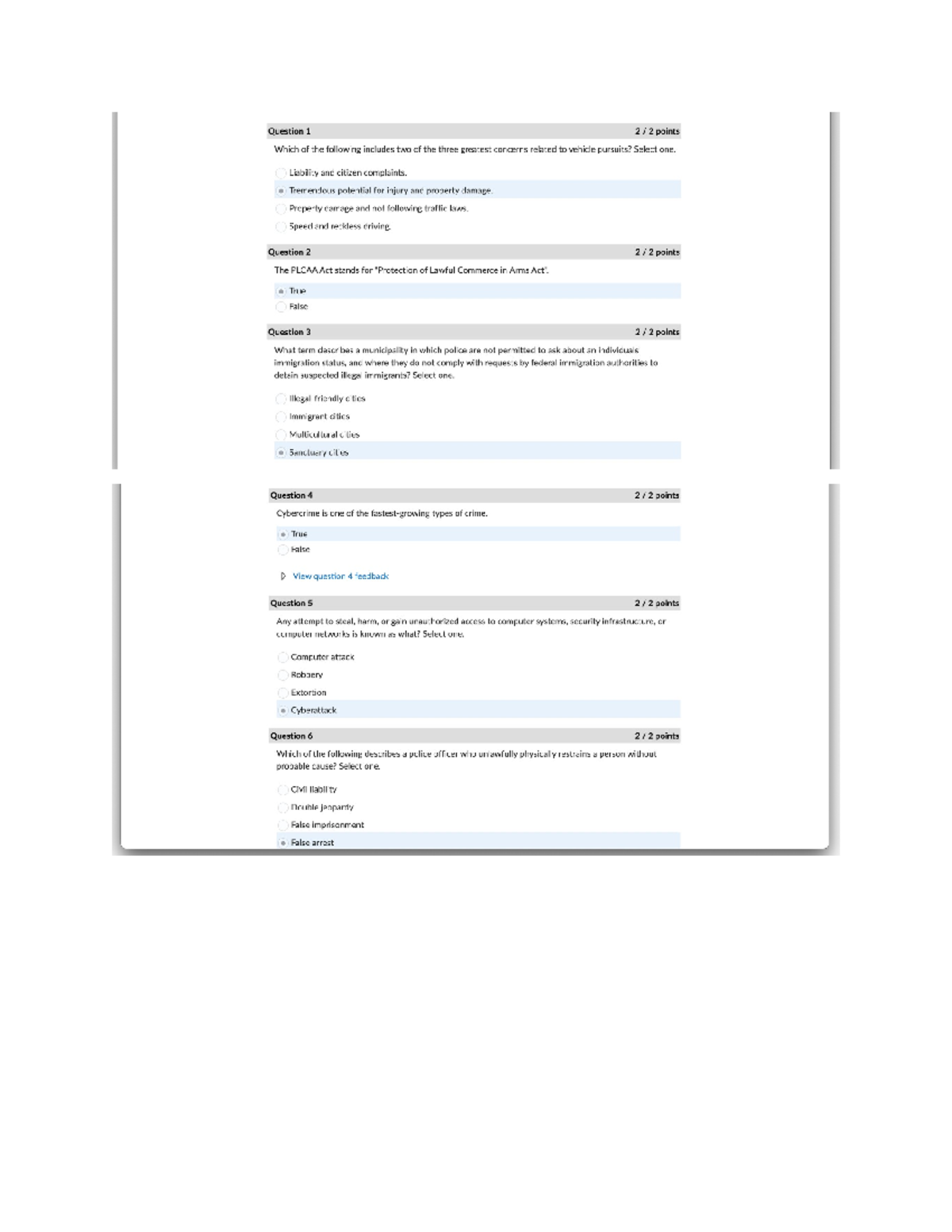 7-2 Module Seven Quiz - Grade A - Quiz for week 7, the questions do ...