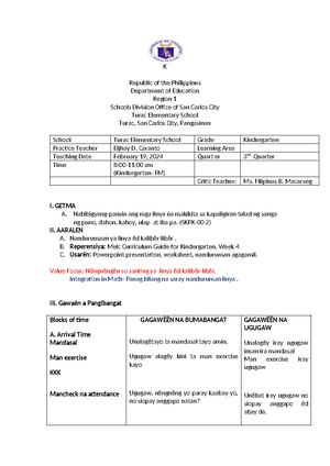 Sample DLP Science 5 4th Qtr - SAMPLE SEMI-DETAILED LESSON PLAN IN ...