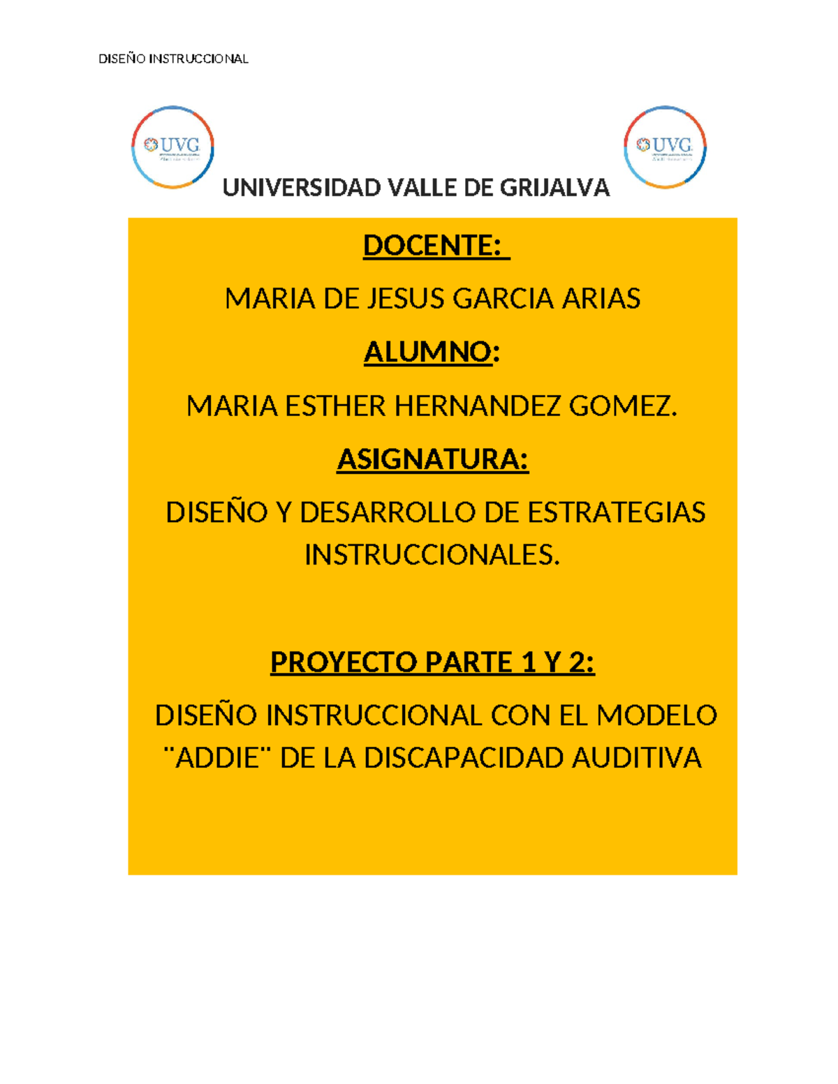 Modelo addiee proyecto parte 1y 2 completo - UNIVERSIDAD VALLE DE ...