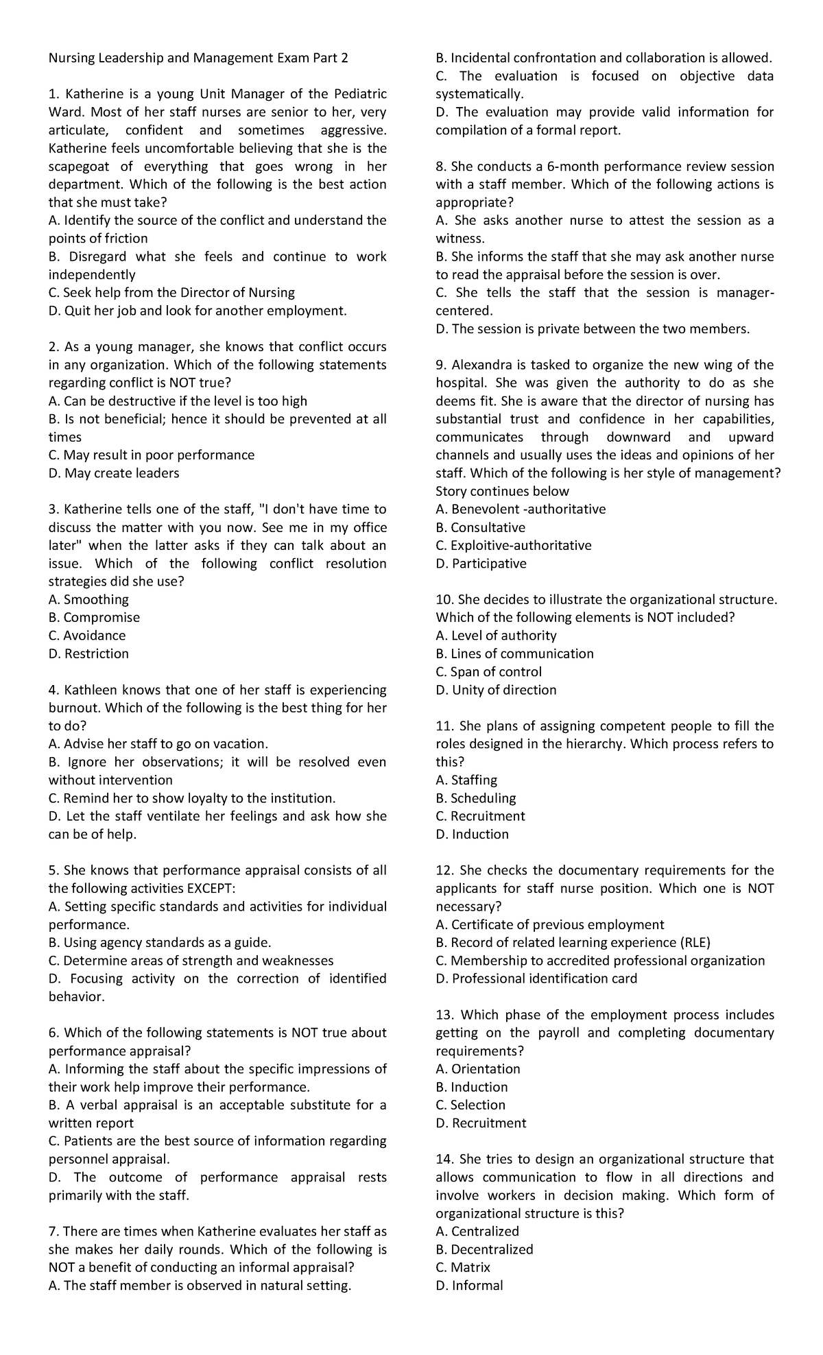 Practice Q - LM2 - Summary Fundamentals of Nursing - Nursing Leadership ...