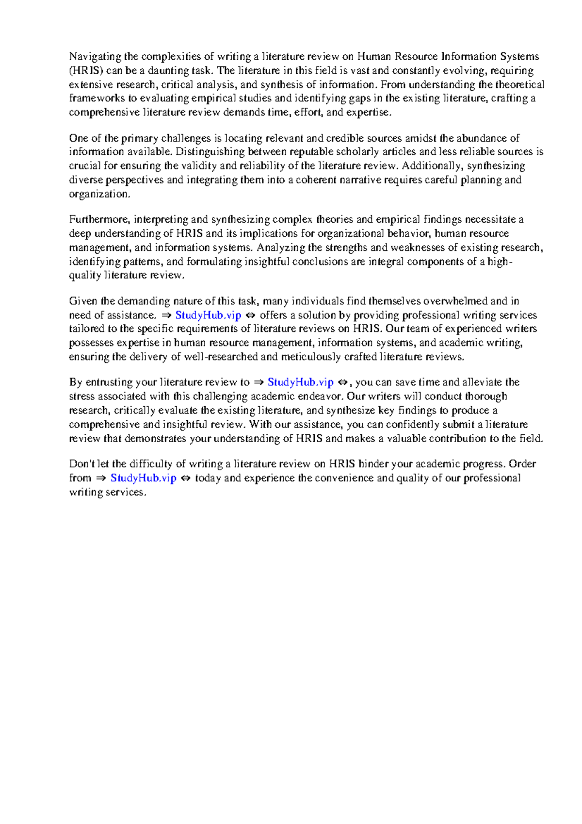 Literature Review Human Resource Information System - Navigating the ...