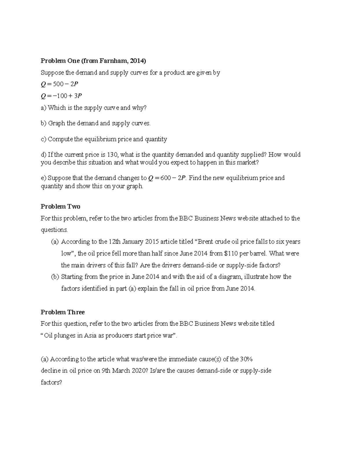 MSAF-Assignment - REVISION - Problem One (from Farnham, 2014) Suppose ...
