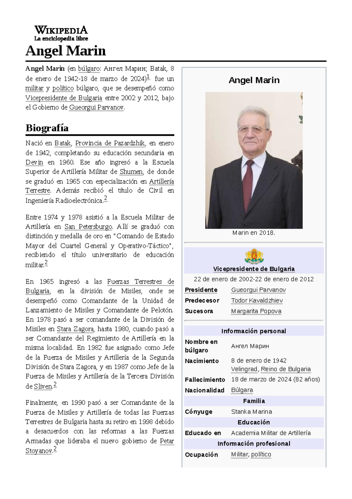 Angel Marin - notas - Angel Marin Marin en 2018. Vicepresidente de ...