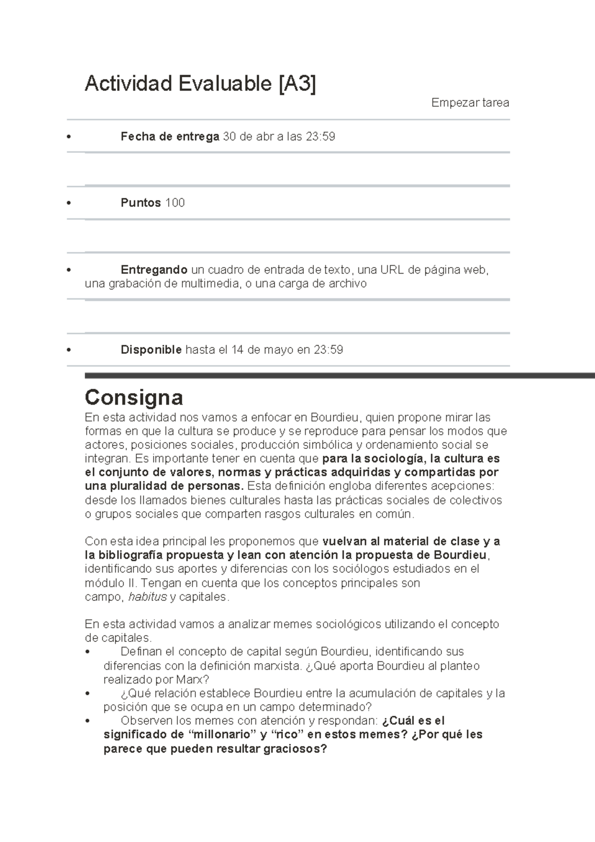 Actividad Evaluable - 03 - Actividad Evaluable [A3] Empezar tarea Fecha de entrega 30 de abr a ...
