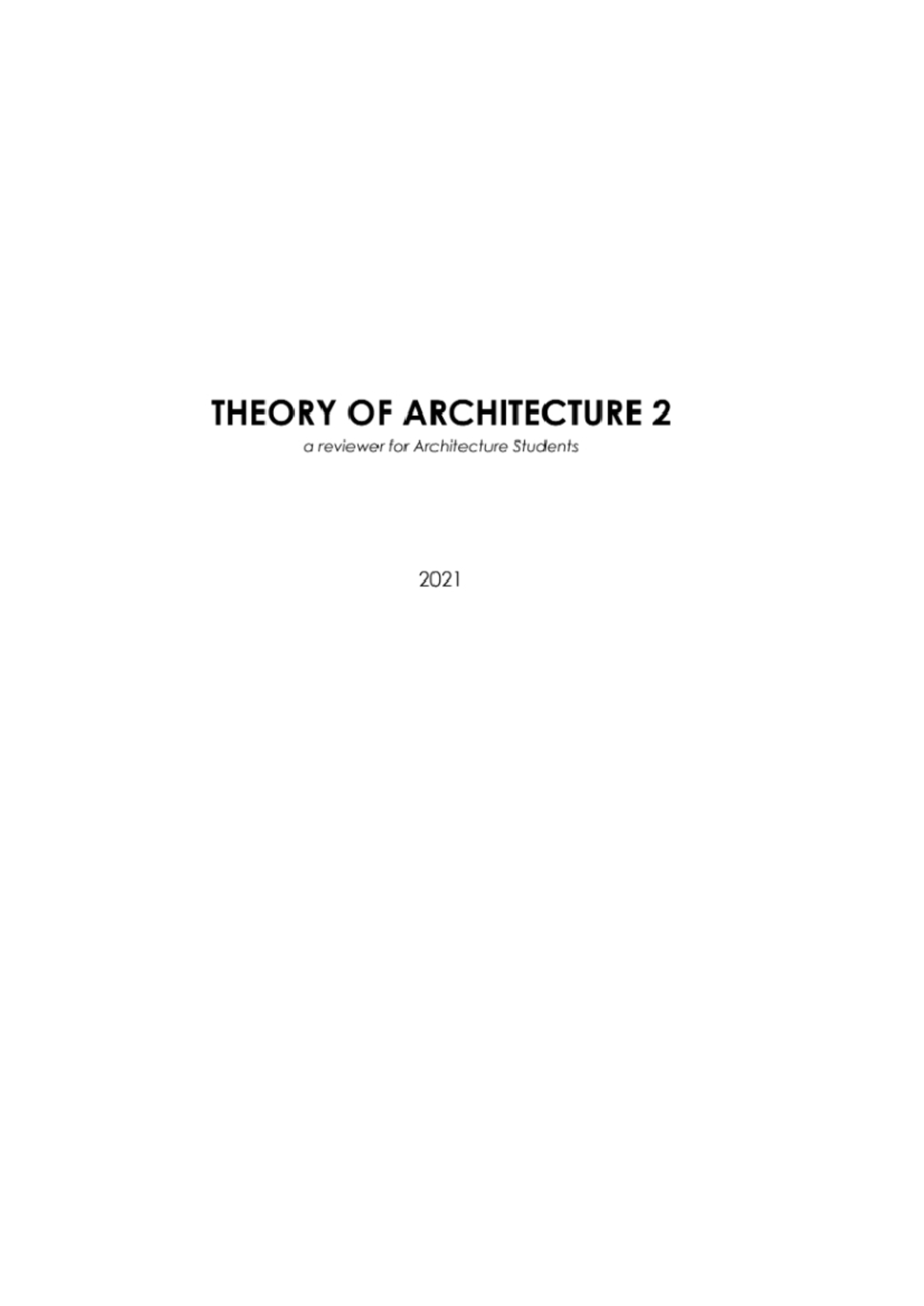 TOA-1- Reviewer - aaaaaaaaaa - THEORY OF ARCHITECTURE 2 a reviewer for Architecture Students ...