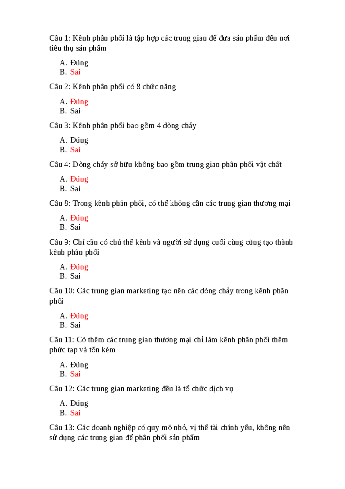 [123doc] - de-thi-trac-nghiem-quan-tri-kenh-phan-phoi - Câu 1: Kênh phân phối là tập hợp các ...