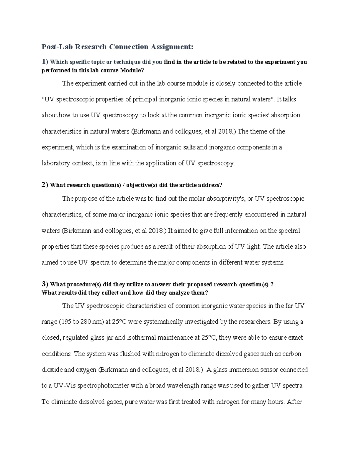 Module #4 Post-Lab Research Connection Assignment - Post-Lab Research Connection Assignment: 1 ...