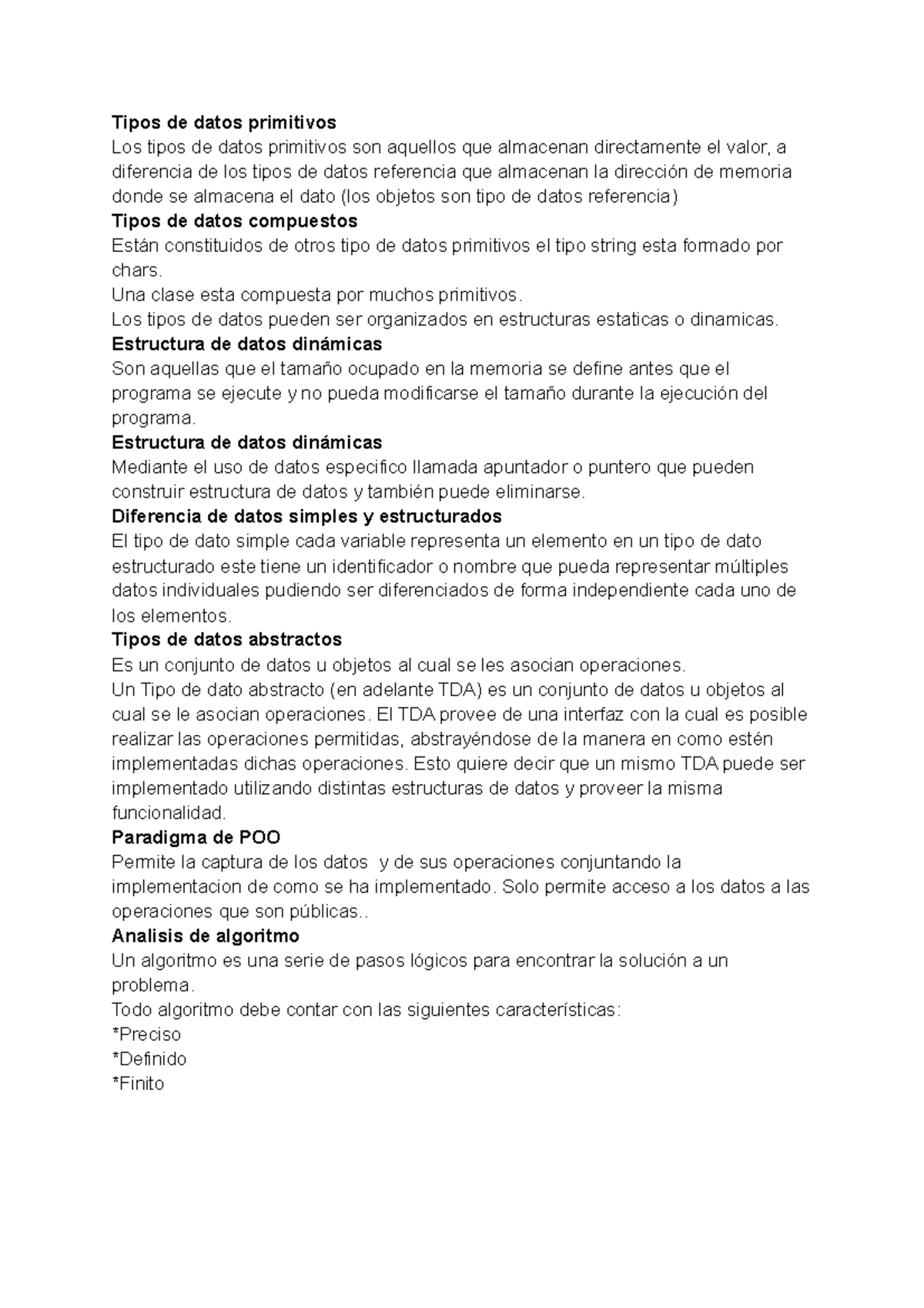 Unidad 1 - Tipos de datos primitivos Los tipos de datos primitivos son ...