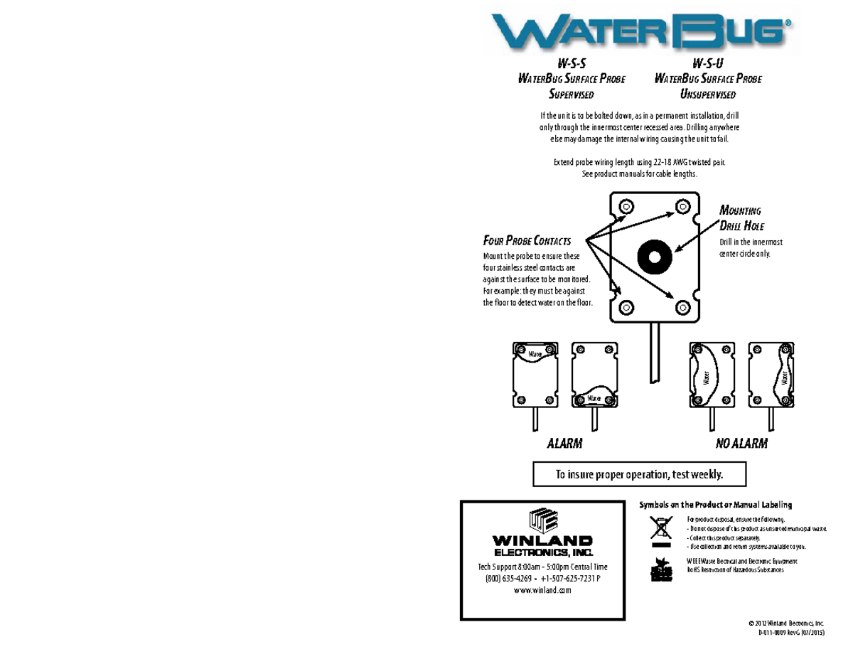 Service Sensor Placement Guide 1 - W-S-S WATER BUG S URFACE PROBE S ...