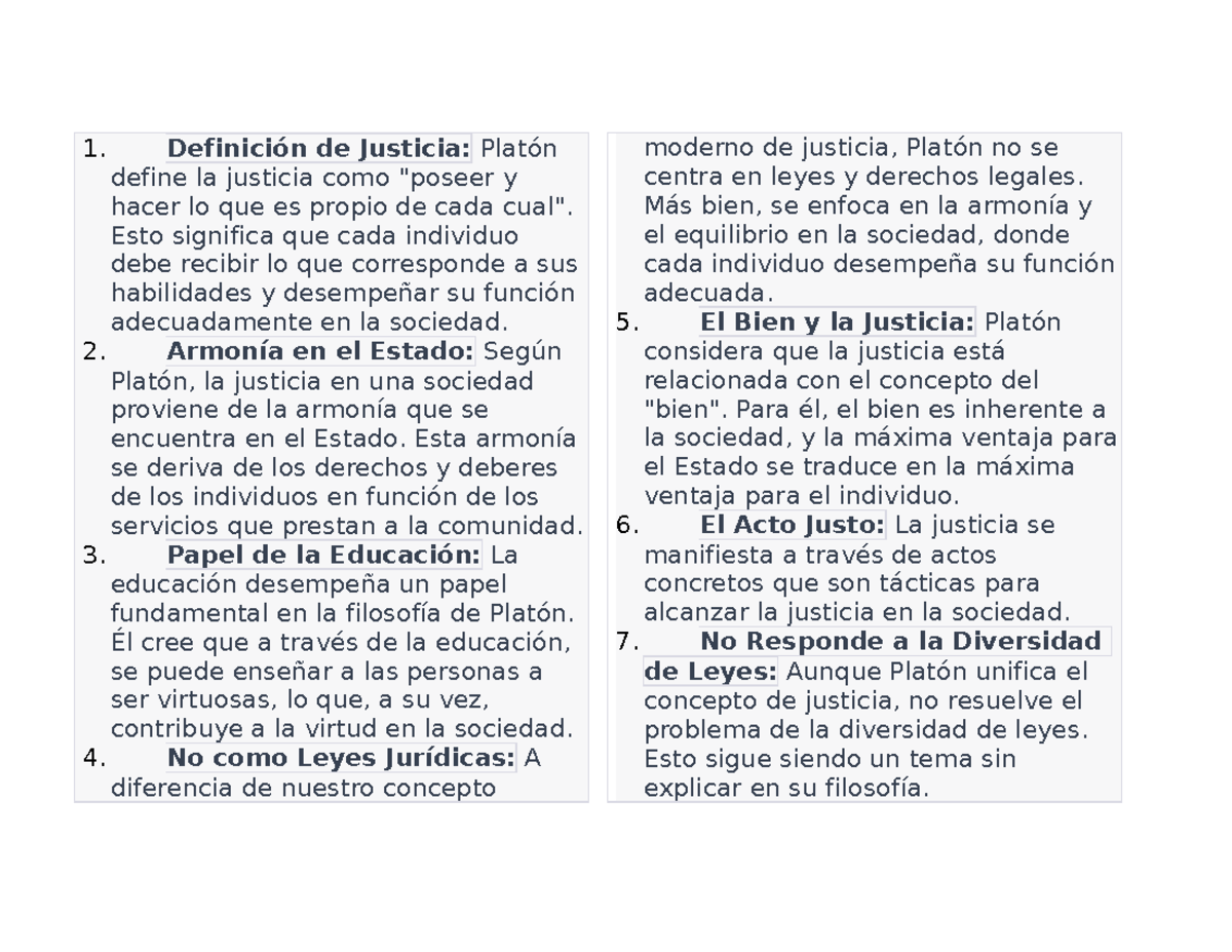 Expo - derecho - Definición de Justicia: Platón define la justicia como ...