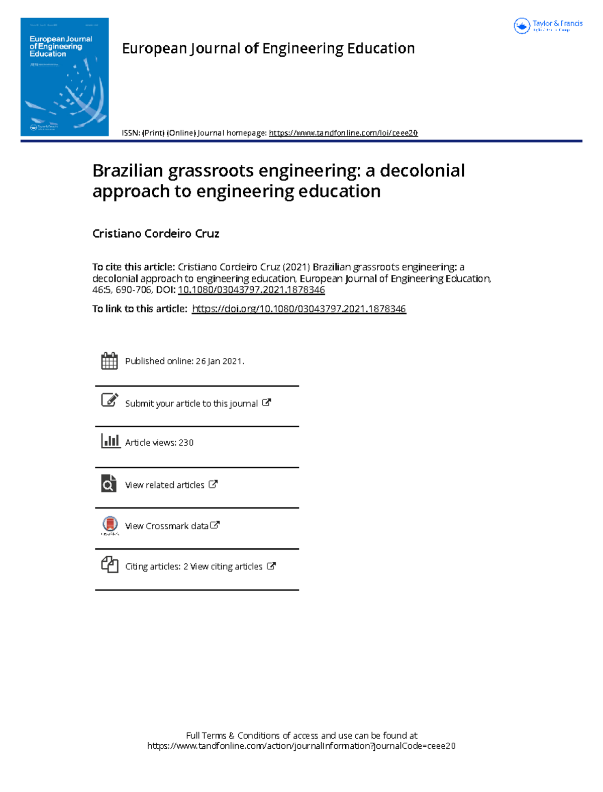 Brazilian grassroots engineering a decolonial approach to engineering ...