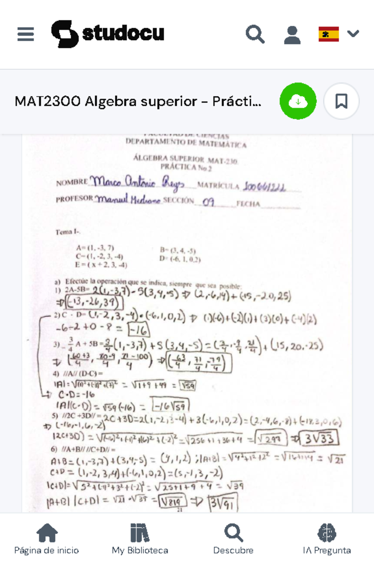 MAT2300 Algebra superior - Práctica 1 y 2 - Álgebra Superior - Studocu - UNIVERSIDAD AUTÓNOMA DE ...
