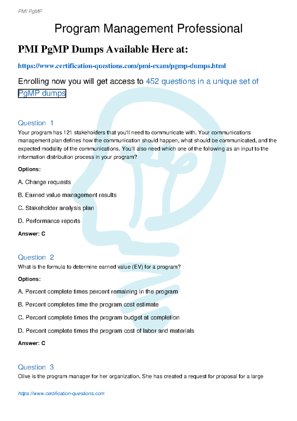Pgmp-pdf - Program Management Professional Pmi Pgmp Dumps Available 