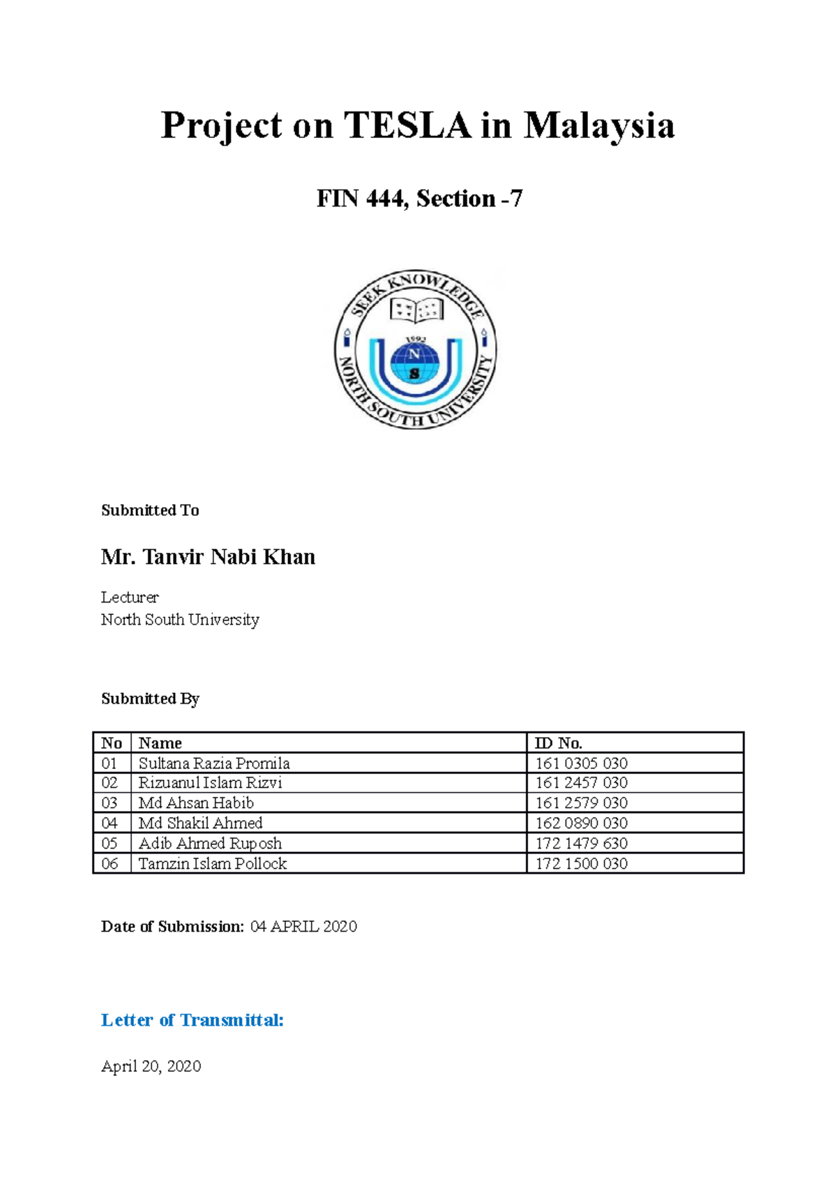 Project paper on Tesla - Project on TESLA in Malaysia FIN Section ...