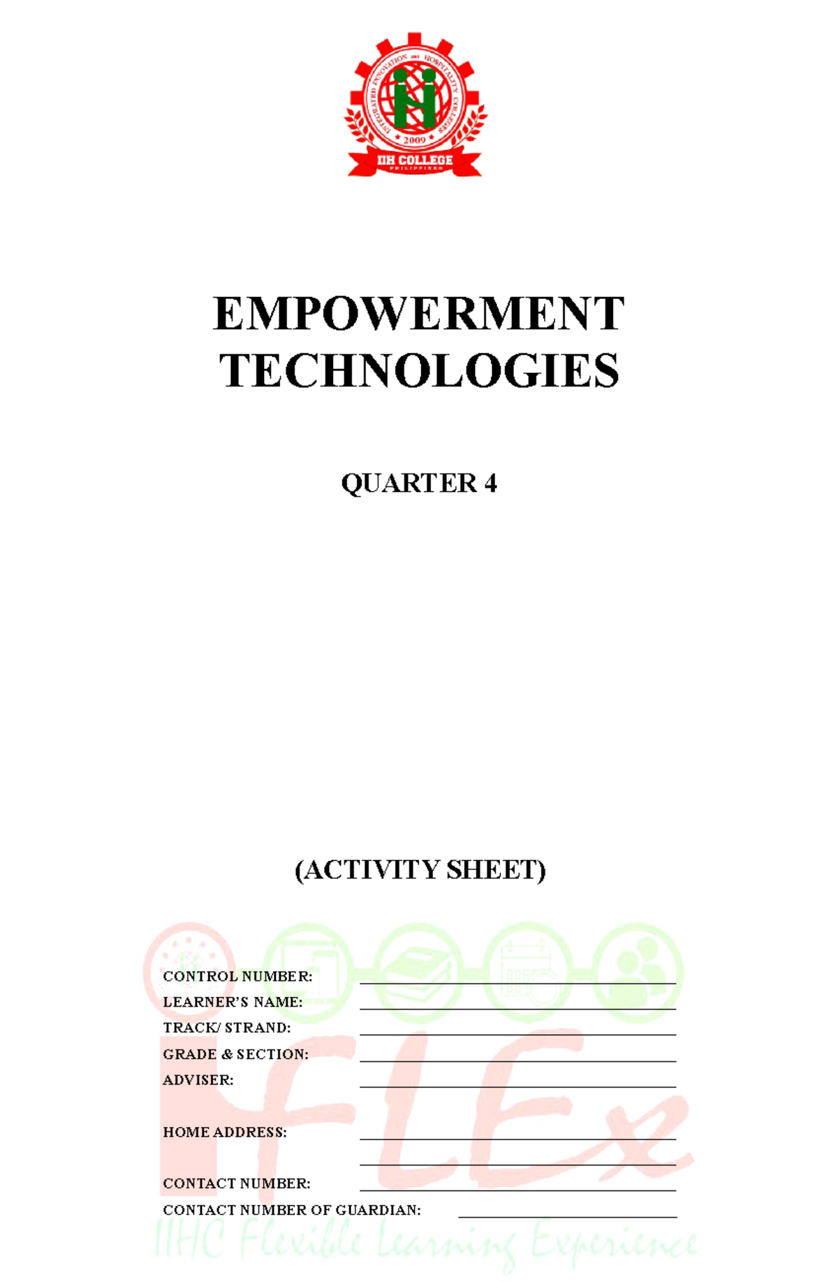 Etech Activity Sheets (9-16) - EMPOWERMENT TECHNOLOGIES QUARTER 4 ...
