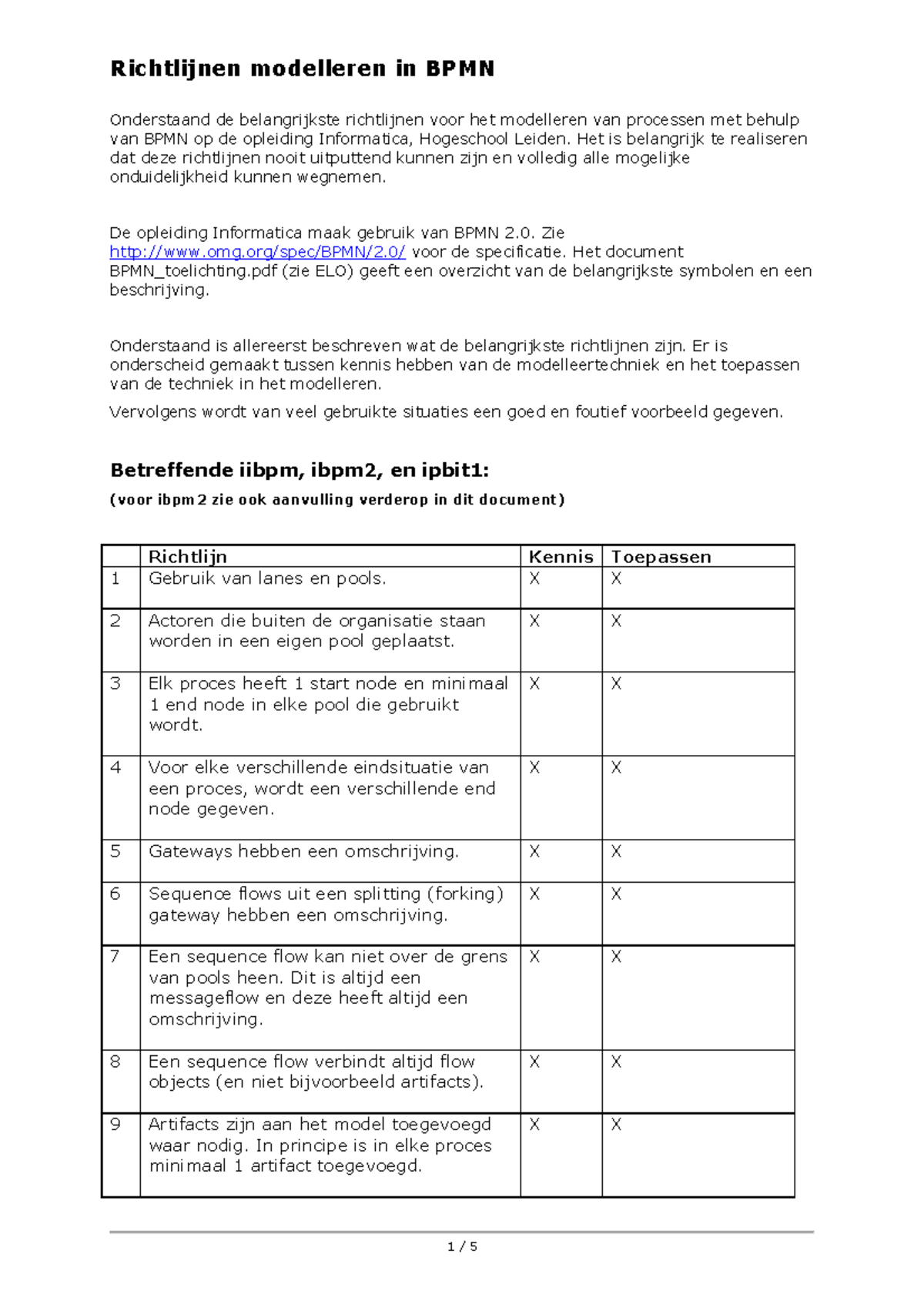Tips en tricks Inleiding Informatiemanagement/ BPM Richtlijnen ...