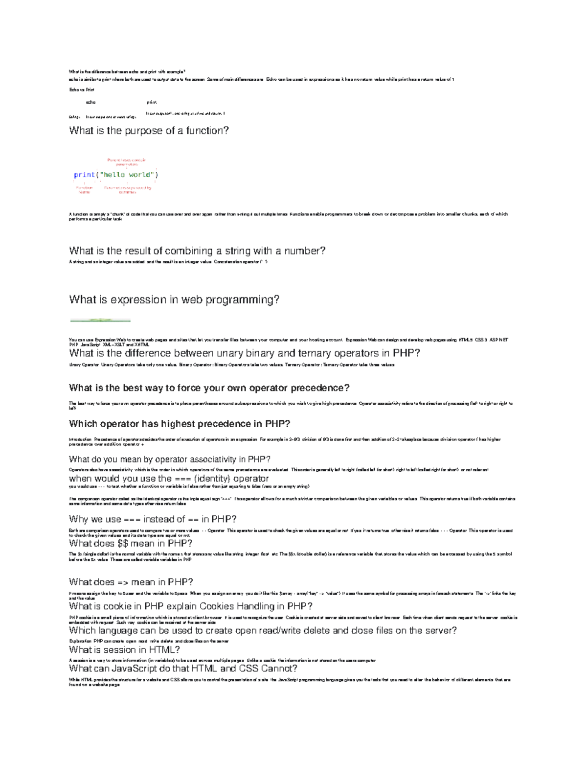 What Is The Difference Between Echo And Print With Example Some Of