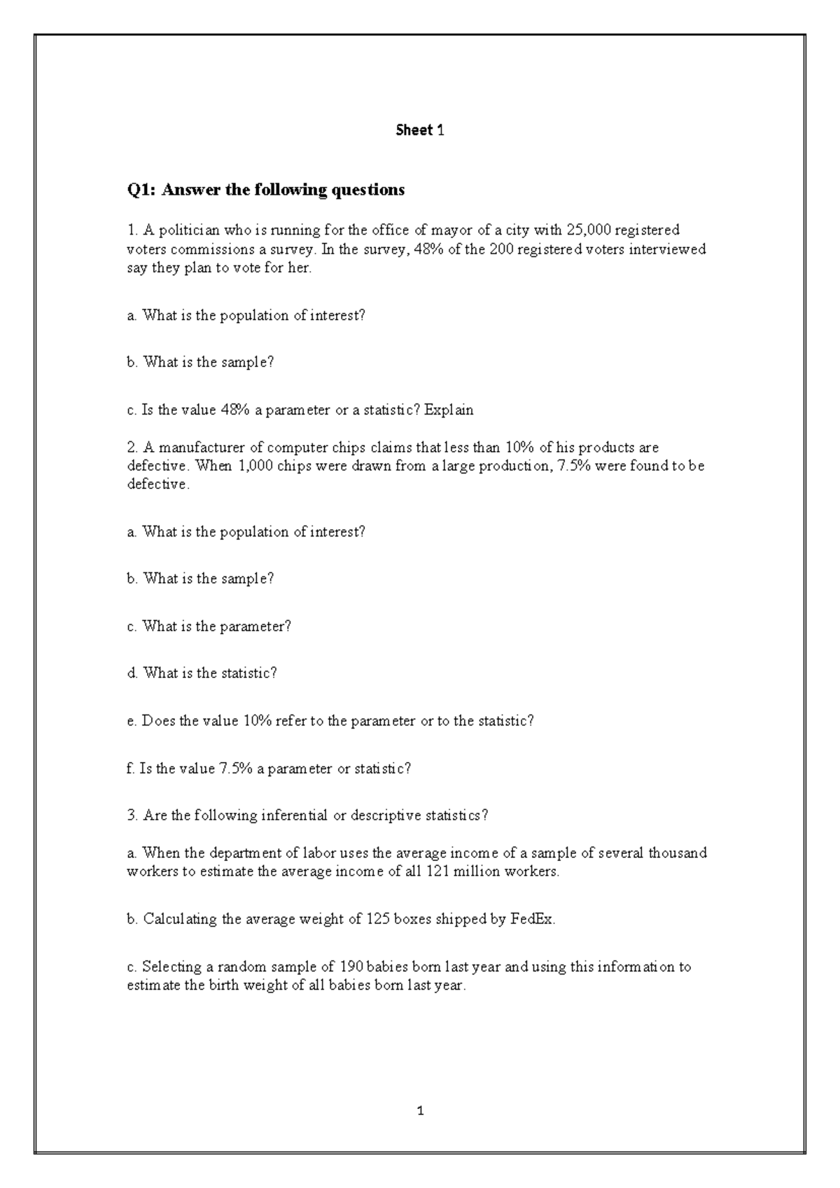 Review 1 - Practice on State fundamentals - Sheet 1 Q1: Answer the ...