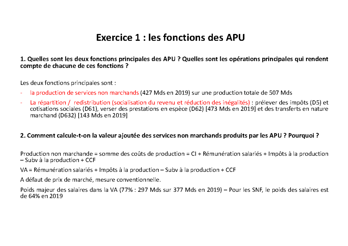 Td Macro Dossier 4 Exercice 1 Les Fonctions Des Apu 1 Quelles Sont Les Deux Fonctions