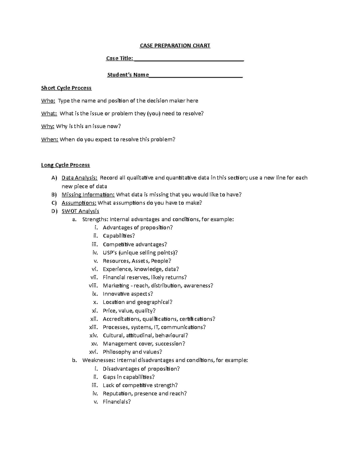 CASE Preparation Chart (2016 alterrnative)-1 - CASE PREPARATION CHART ...