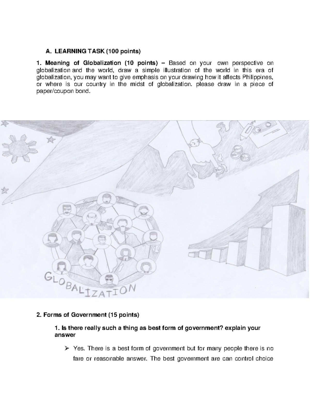 Learning Task - A. LEARNING TASK (100 points) Meaning of Globalization ...