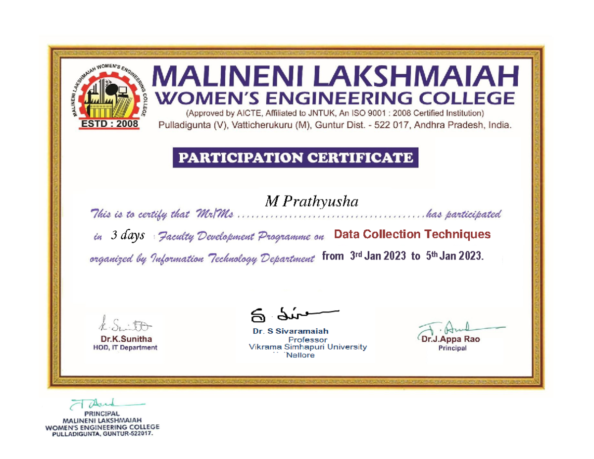 Microsoft Word - 89 - Data Collection Techniques from 3 rd Jan 2023 to ...