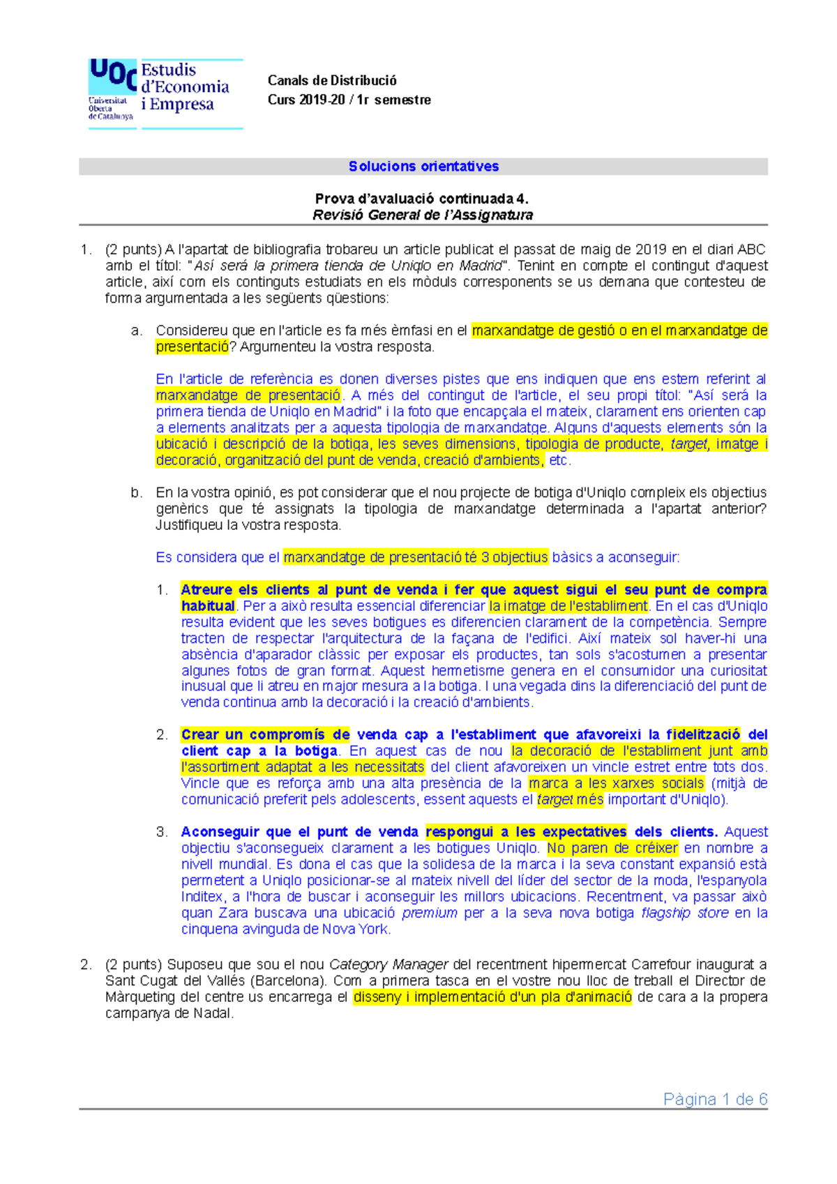 08587 2019 1 Sol PAC 4 - Solución de la PAC 4 - Canals de Distribució ...