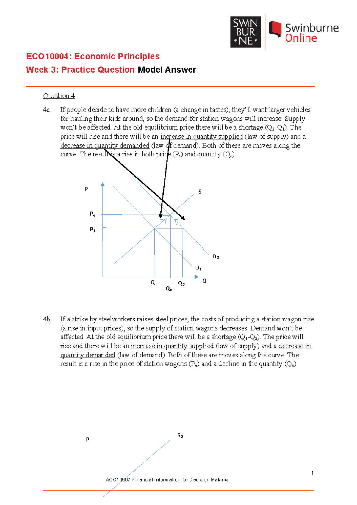 ECO10004 practice questions model answers week3 - ECO10004: Economic ...