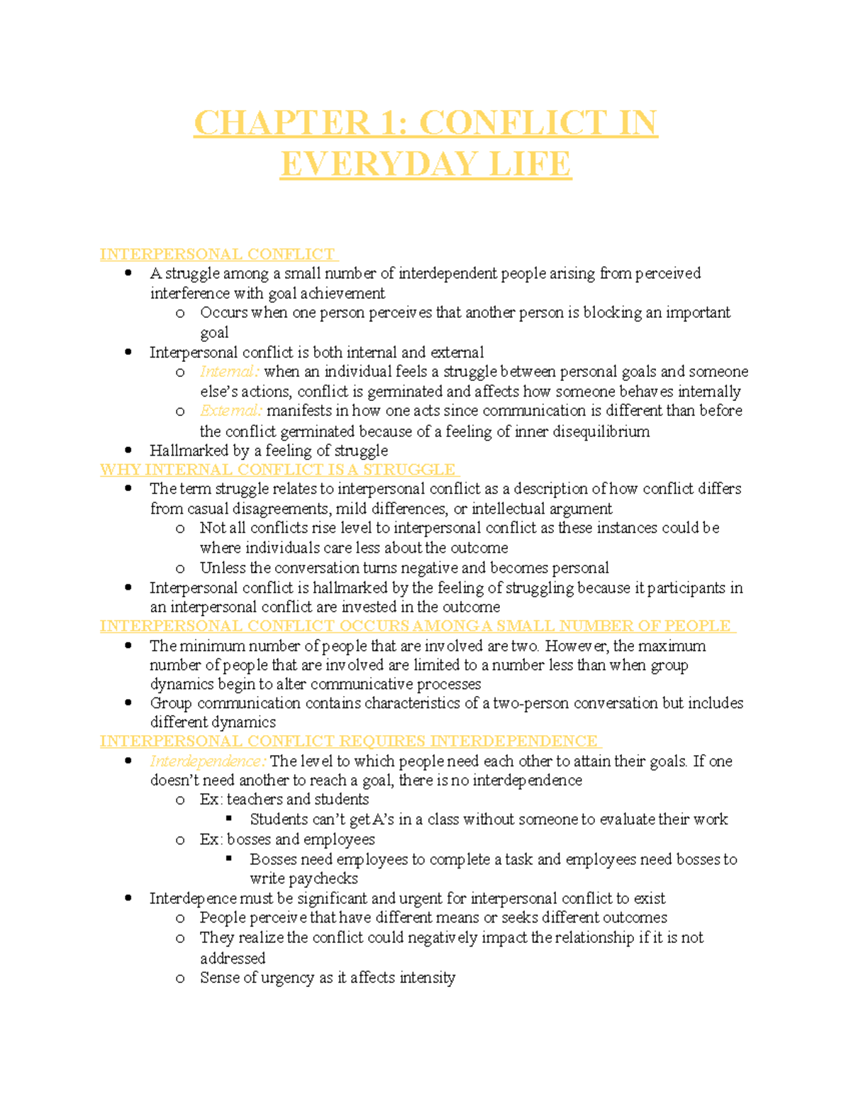 Chapter 1 Conflict IN Everyday LIFE - CHAPTER 1: CONFLICT IN EVERYDAY ...