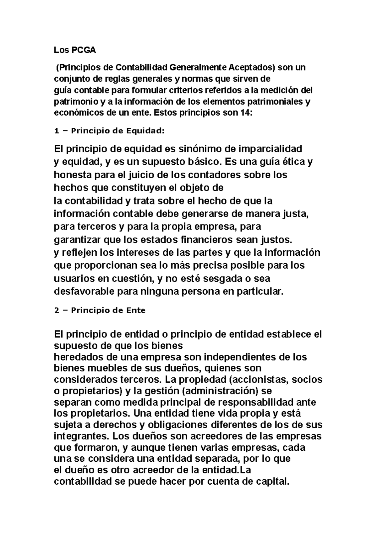 Los PCGA - LOS P.G.A.C - Los PCGA (Principios de Contabilidad ...
