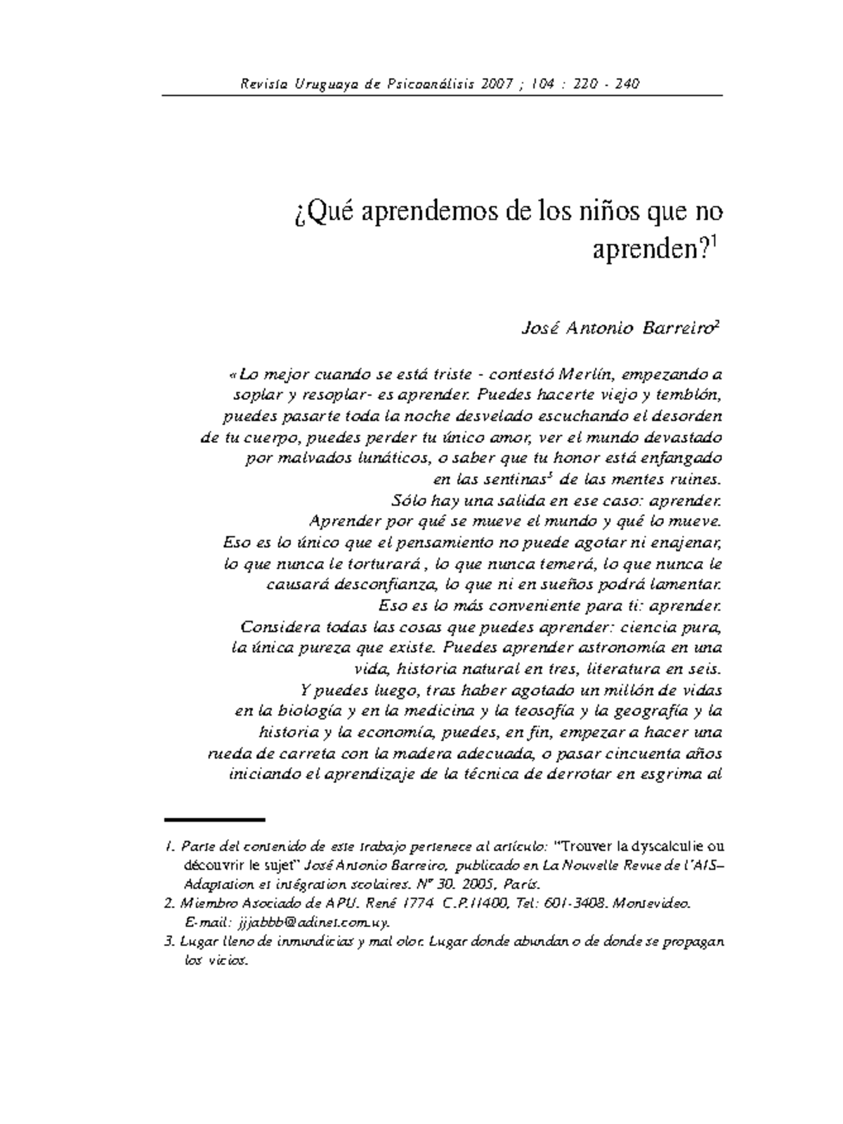 Nin os que No aprenden - Ficha - 220 - ¿Qué aprendemos de los niños que no aprenden? 1 José ...