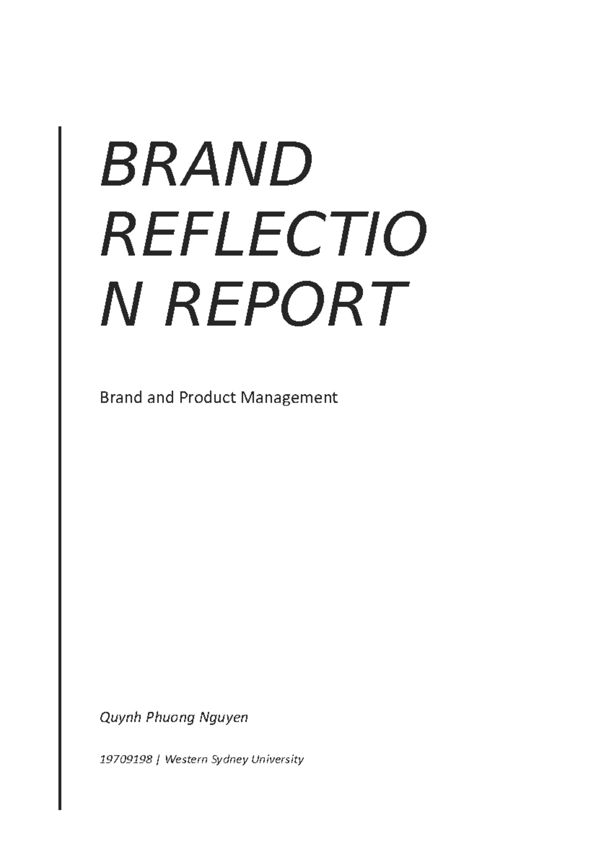 Reflection report for - 200088 - UWS - Studocu