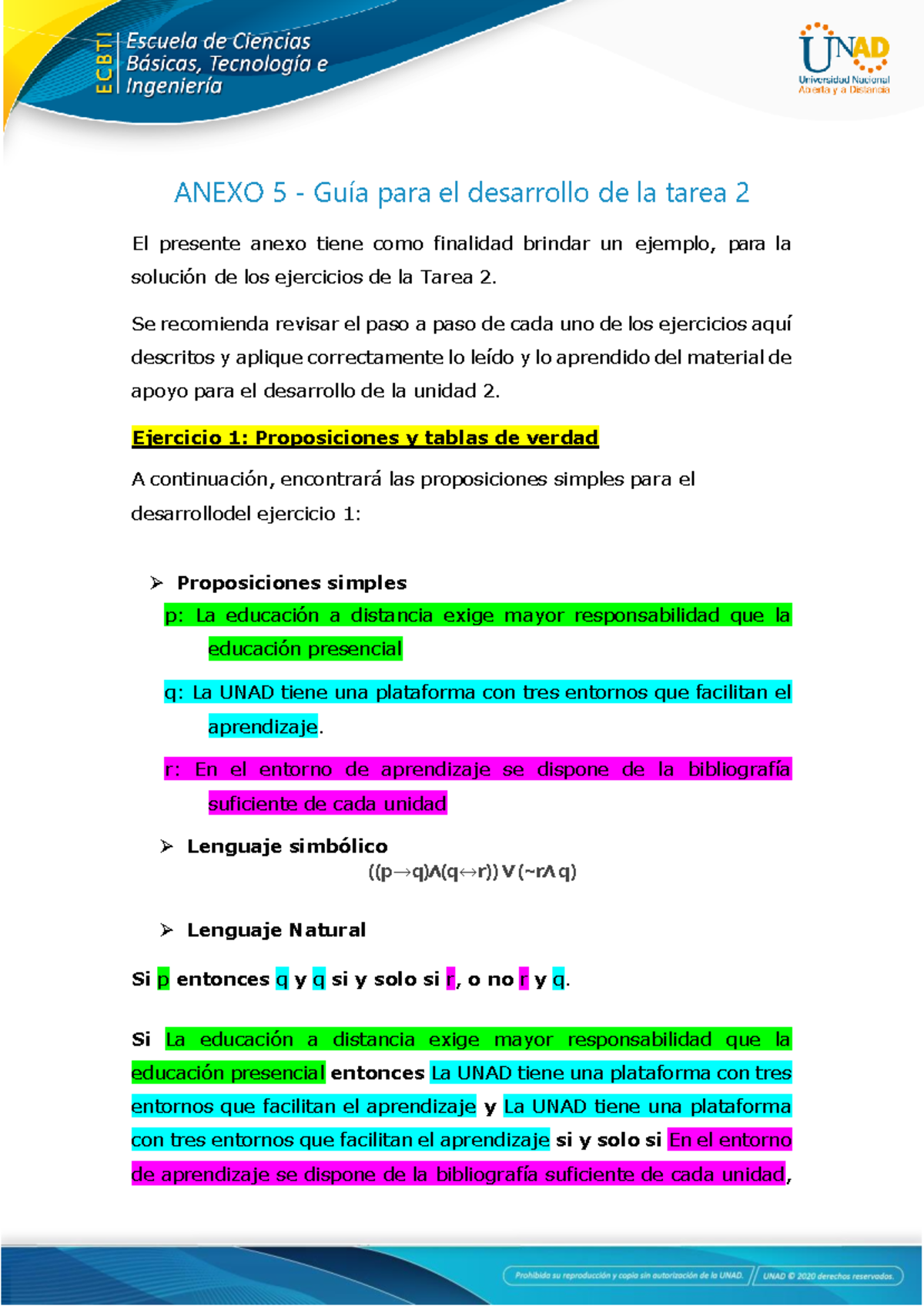 Anexo 5 - Guía para el desarrollo de la tarea 2 - Se recomienda revisar el paso a paso de cada ...