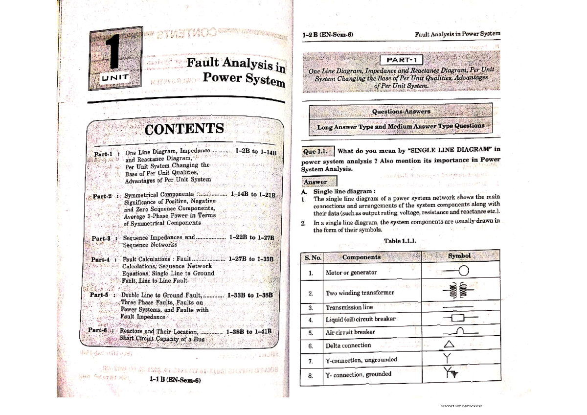 Power system 2 unit 1 - B Fault Analysis in Power System 1 Fault ...